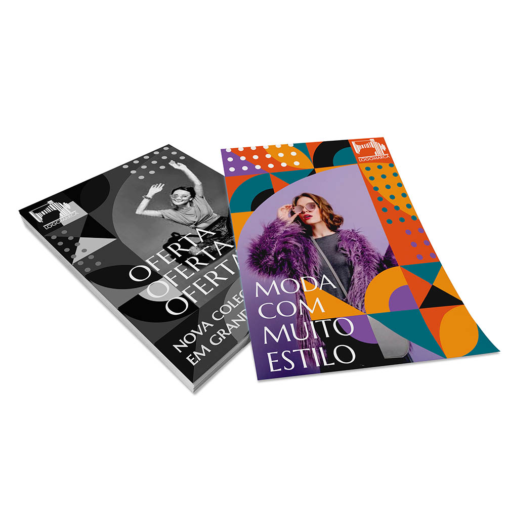 PANFLETOS, FLYERS E FOLHETOS COUCHÊ 90G SEM VERNIZ 100X140MM - 4X1 - A ...